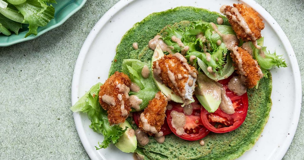 Grønne proteinwraps med crispy kylling | Opskrifts | Kikkoman