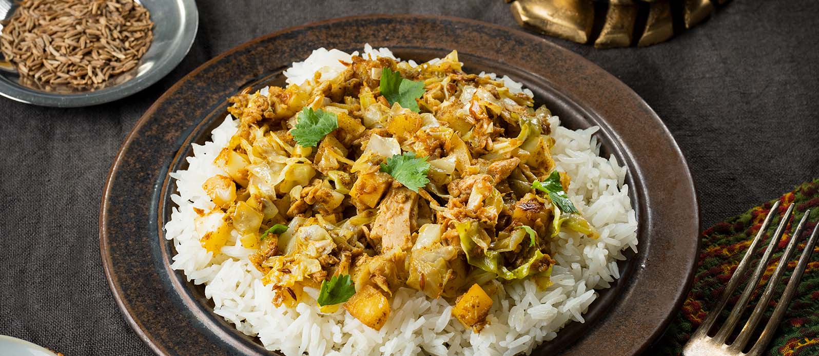 Stegt kål med tun og garam masala | Opskrifts | Kikkoman